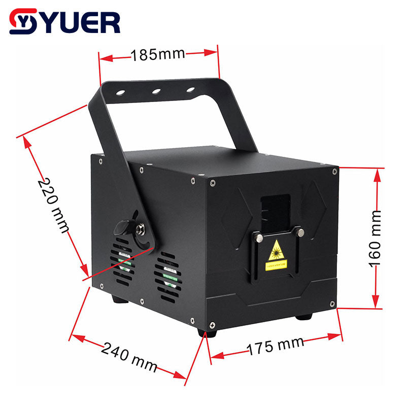 YUER™️ 6W RGB Laser Light Animation Beam Scanner Stage Laser Projector ...