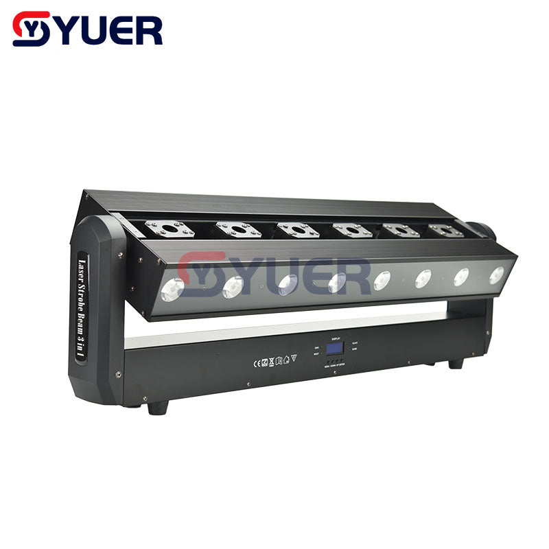 YUER™️ 6 Eyes Moving Head RGB Laser Bar Beam Strobe Stage Effect Light ...