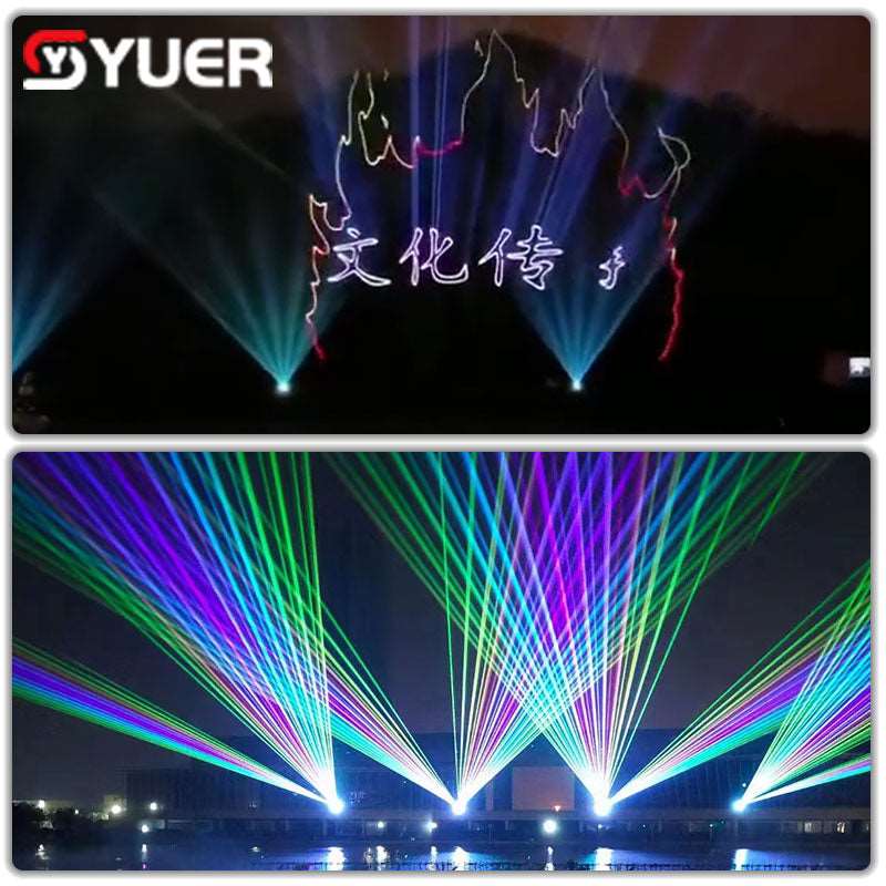 YUER™️ 30W Waterproof IP65 Outdoor Laser Light Projector with Flight C ...