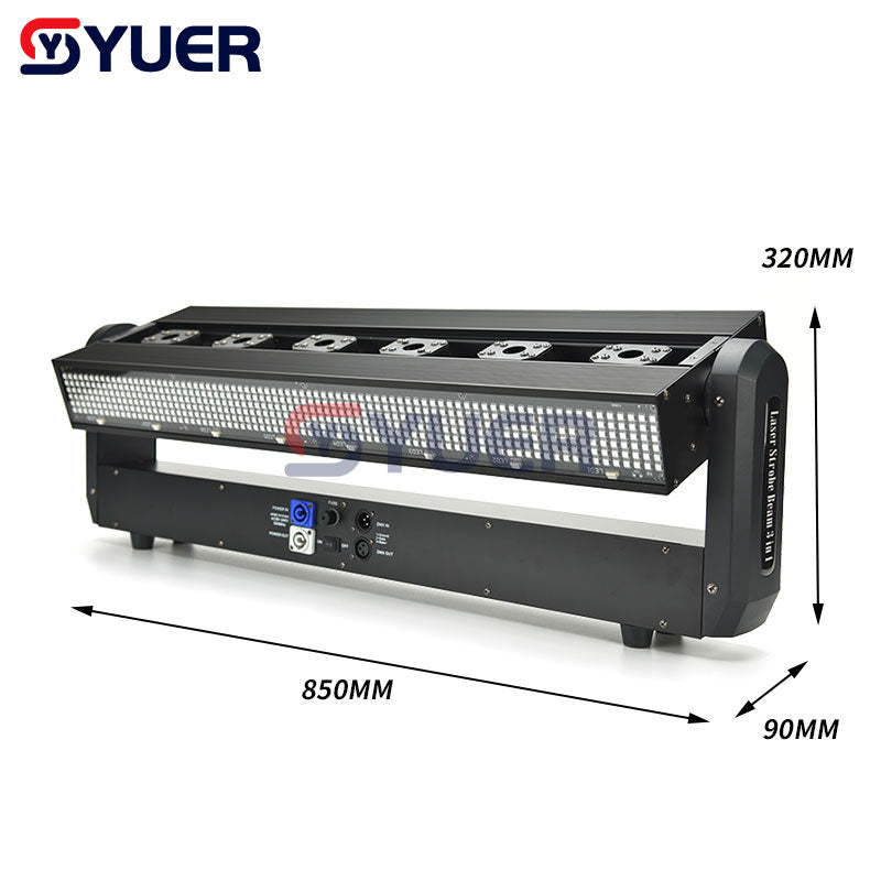 YUER™️ 6 Eyes Moving Head RGB Laser Bar Beam Strobe Stage Effect Light ...