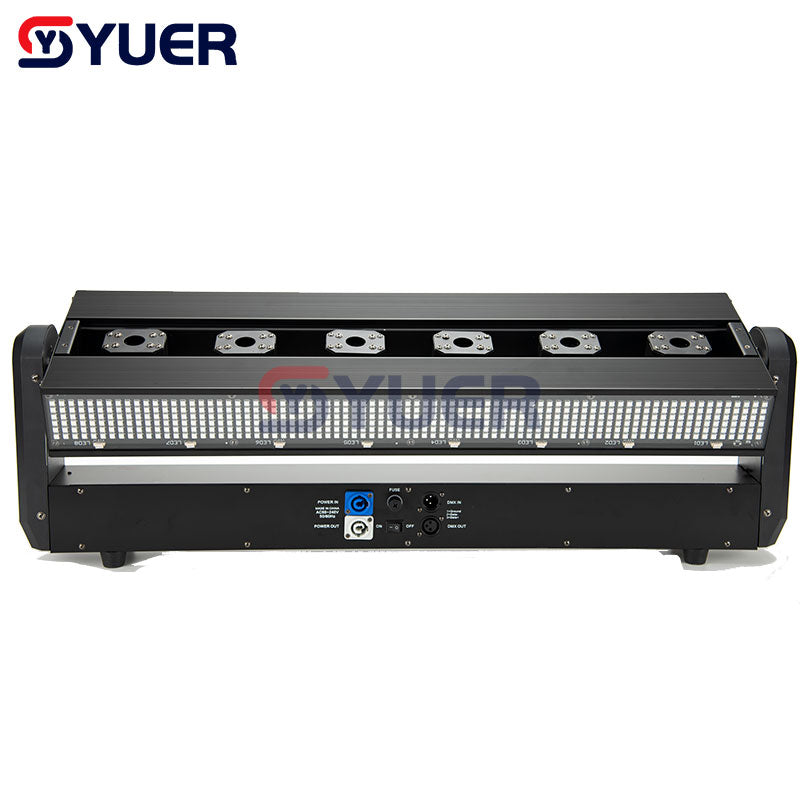 YUER™️ 6 Eyes Moving Head RGB Laser Bar Beam Strobe Stage Effect Light ...