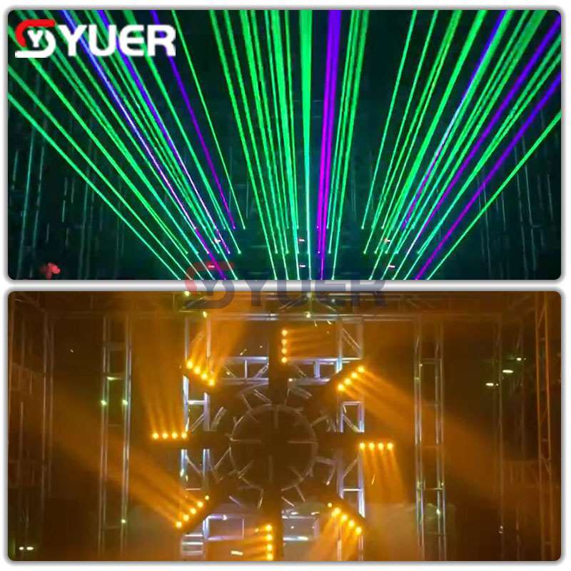 YUER™️ 6 Eyes Moving Head RGB Laser Bar Beam Strobe Stage Effect Light ...