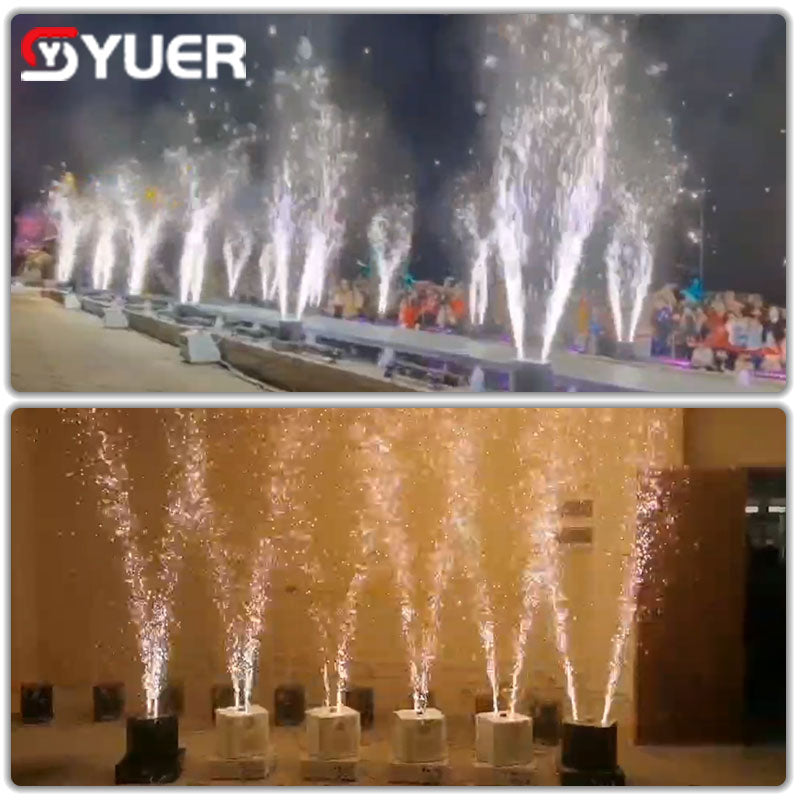 YUER™️ NEW Rotate Cold Spark Machine 1300w Dual Spin sprinkler Stage E ...