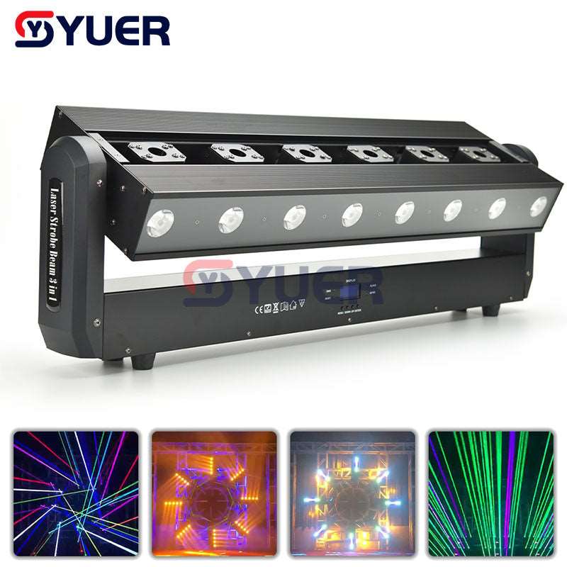 YUER™️ 6 Eyes Moving Head RGB Laser Bar Beam Strobe Stage Effect Light ...
