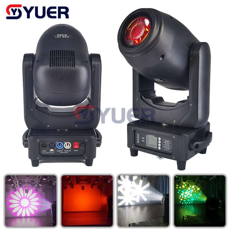 YUER™️ LED Lights Beam Wash Zoom 250W Moving Head Stage Effect Lightin ...