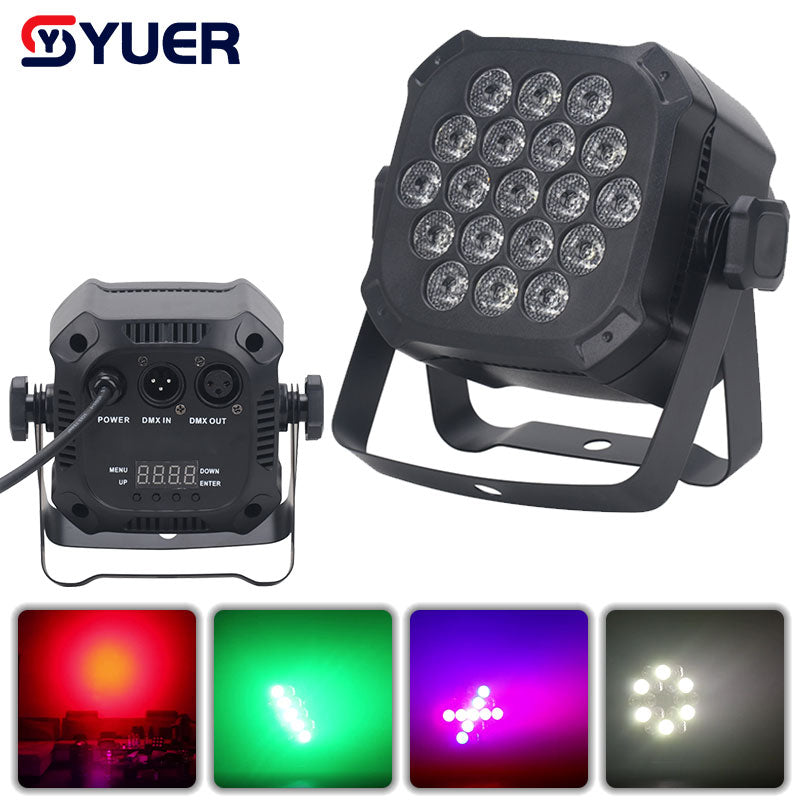 YUER™️ New 19x3W Professional Disco Light DMX512 Voice Control RGBW LE ...